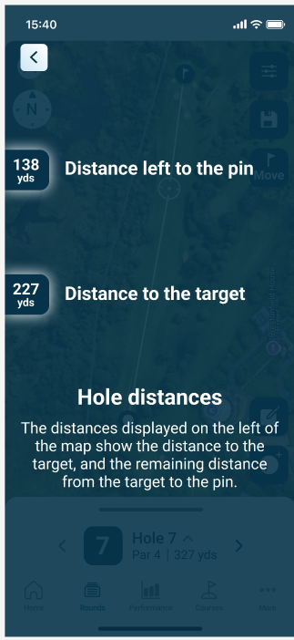 Viewing and Adjusting Distances on the MyStrategy Hole Map – X5 Support